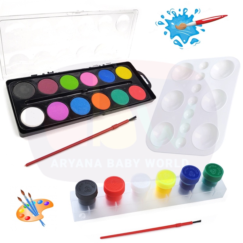 Children Water Color Paint Set / Kids Watercolor Set with Brush Water ...