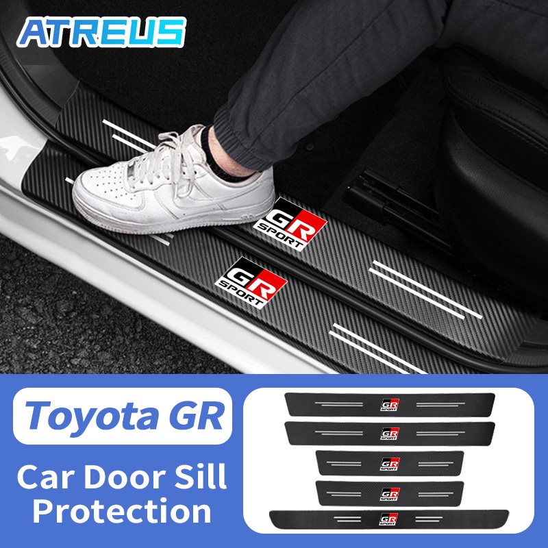 Toyota GR Sport Car Door Sill Sticker Carbon Fiber Car Door Rear Trunk ...