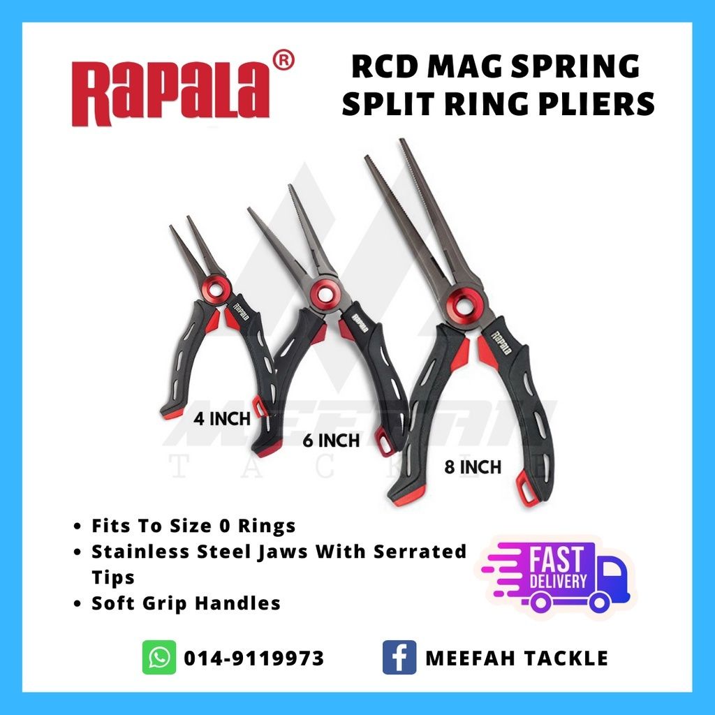 RAPALA RCD 4" / 6" Mag Spring Split Ring Pliers - Plier Fishing Accessories Tools | Shopee Malaysia