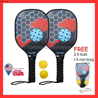 🇲🇾 READY STOCK Pickleball Racket Paddle Set with Comfort Grip Balls ...