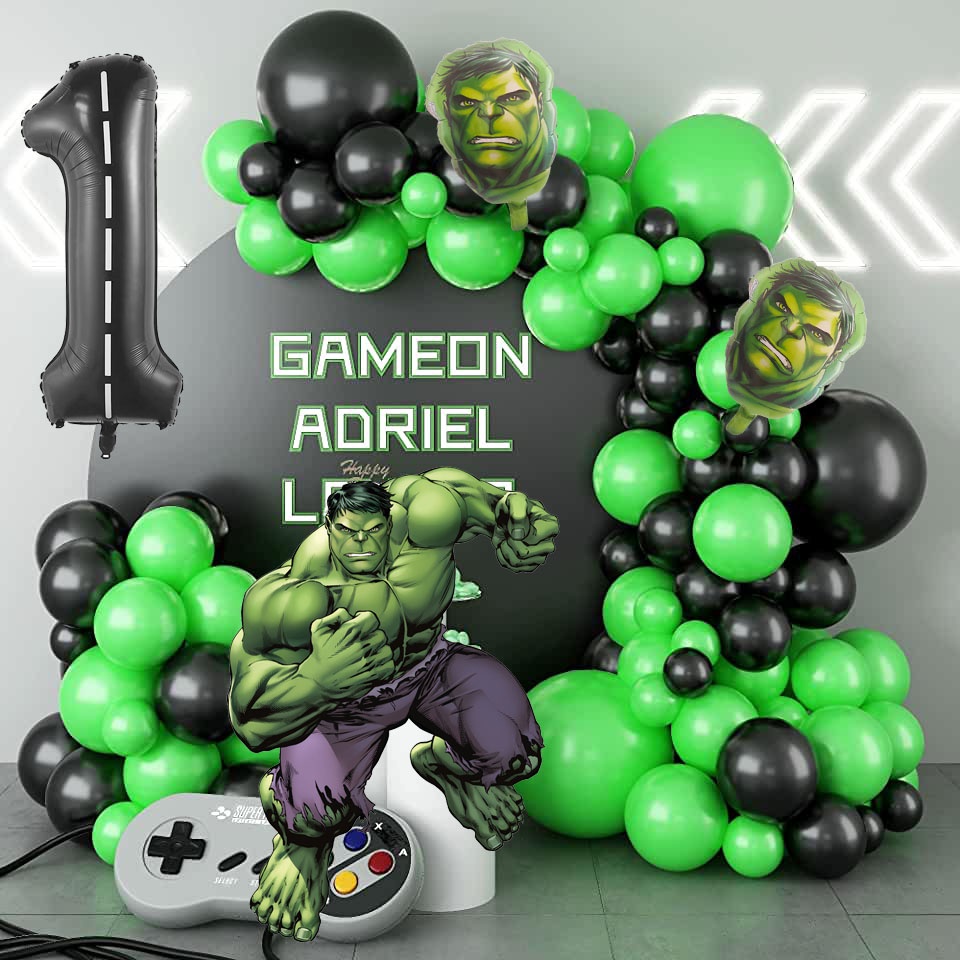 New Style 1set Avengers Hulk Balloons Set Boys Birthday Party ...