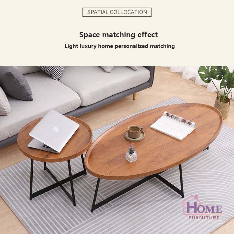 🍁Nordic luxury living room coffee table/simple modern circular small ...