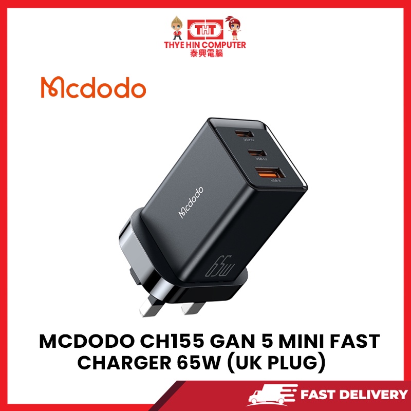 MCDODO CH155 GAN 5 MINI FAST CHARGER 65W (UK PLUG) | Shopee Malaysia