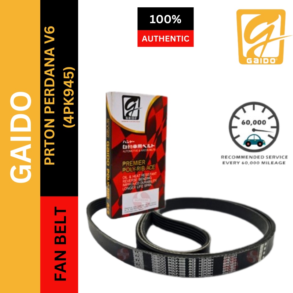 4PK945 Gaido Fan Belt PROTON PERDANA V6 Air Cond Alternator Power Steering Tensioner Belt Tali ...