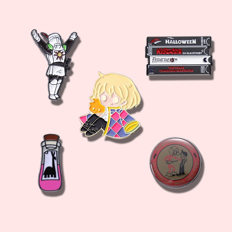 Creative Anime Surrounding Enamel Pins Anime Characters Enamel Brooches ...