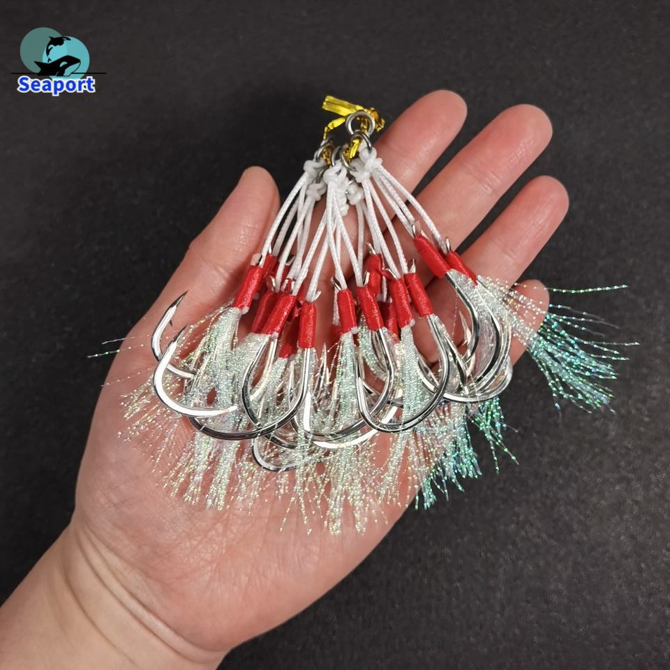High Steel Slow Jig Double Assist Hook 1/0 2/0 3/0 Jigging Fishing ...
