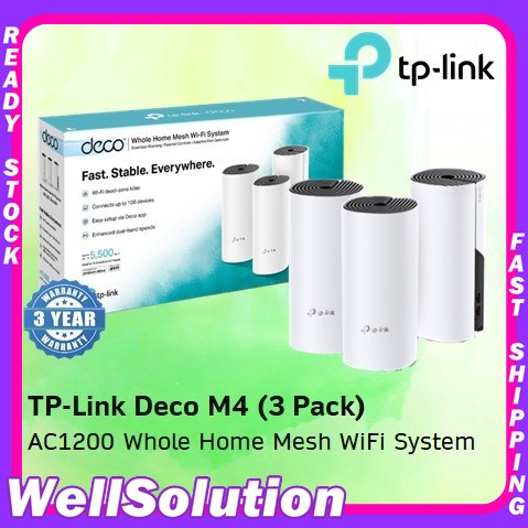 TP-Link Deco M4 / HC4 AC1200 Whole Home Mesh Wi-Fi System Support UniFi ...