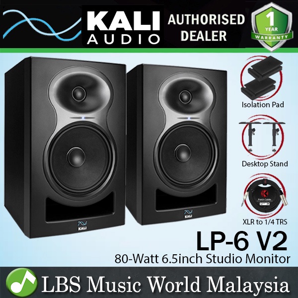 Kali Audio LP-6 V2 80 Watt 6.5 Inch Powered Studio Monitor Speaker - Pair (LP6 V2) | Shopee Malaysia