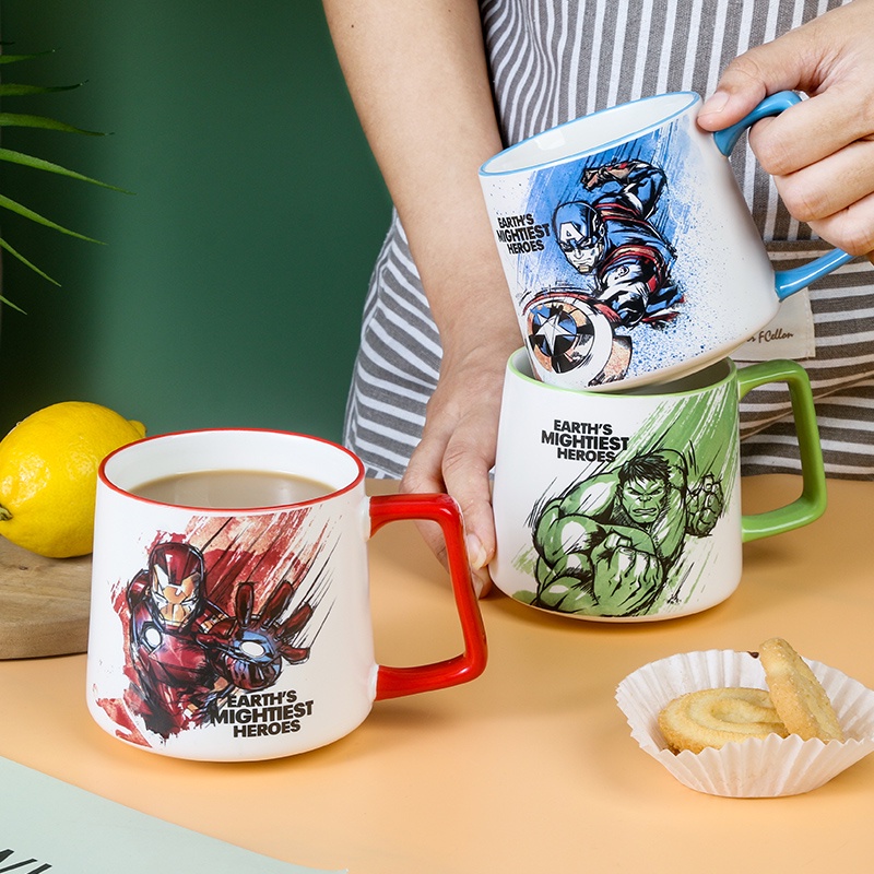 450ML Disney Marvel Avengers Ceramic Water Cups Office Coffee Milk Mug ...