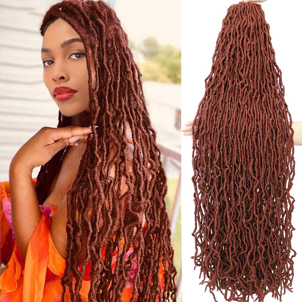 36 inch Faux Locs Crochet Hair Faux Locks Crochet Braids Curly Hair New ...