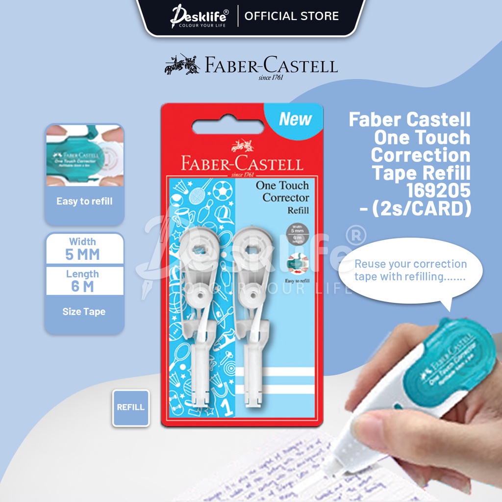 Desklife Faber Castell 5mm x 6m One Touch Correction Tape Refill 169205 ...