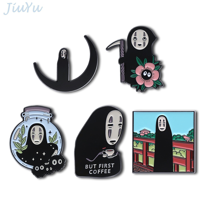 Ghibli Anime No Face Man Enamel Pin Anime Spirited Away Brooch Leisure ...