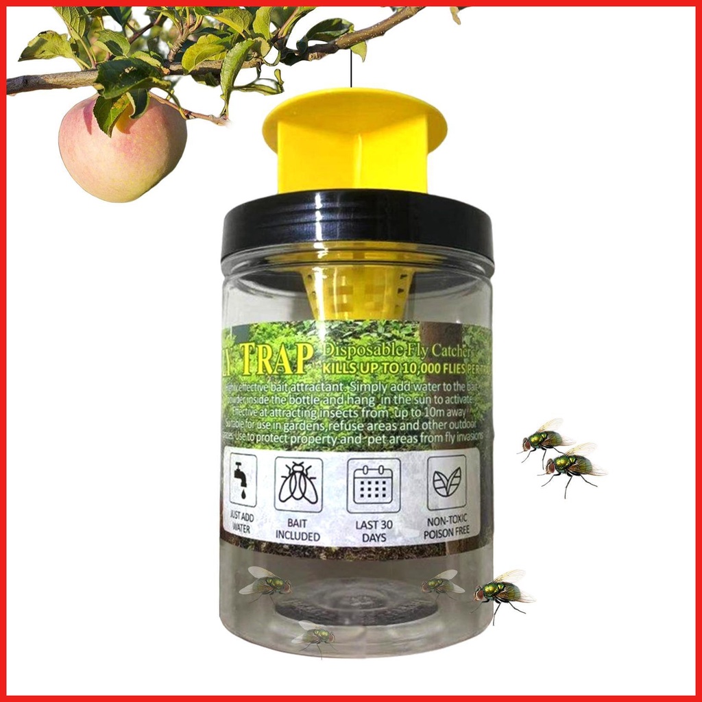 Fly Traps Outdoor Eco-Friendly Reusable Fly Catchers Hang Indoor Fly ...
