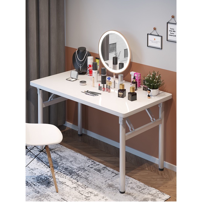 30mm Square Foot Folding Table 100cm Black / White Foldable Computer ...
