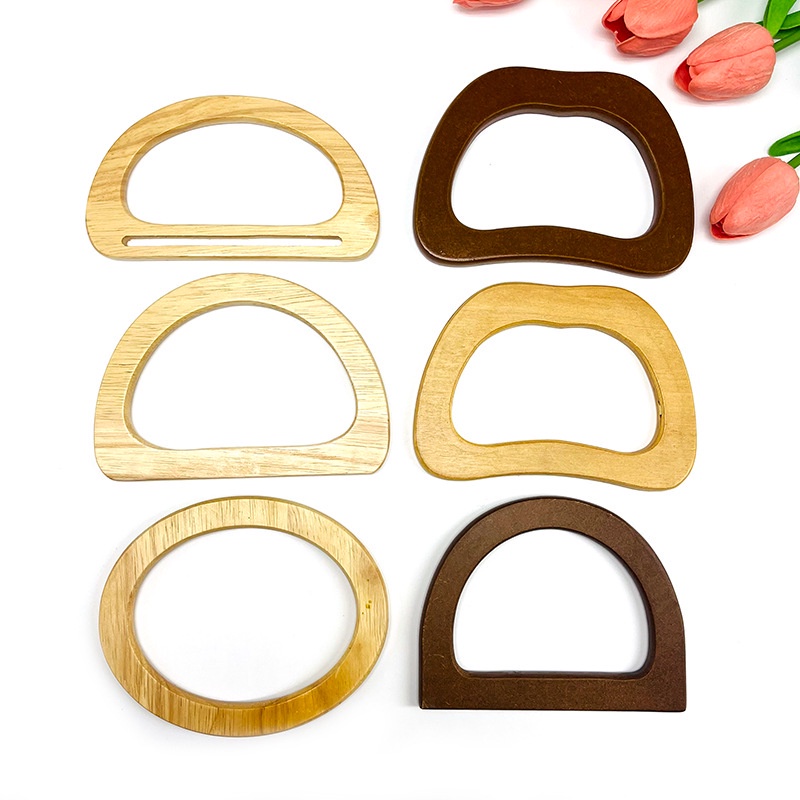 1 pair (2pcs) DIY bag accessories Wooden / Bamboo Bag Handle Wood ...