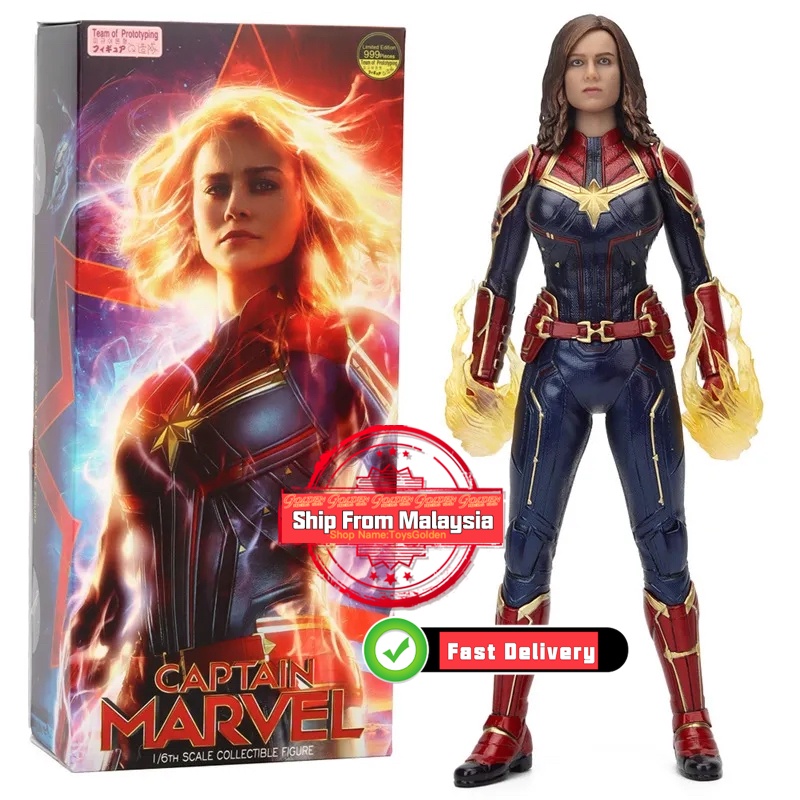 Crazy Toys Captain Marvel 1/6 Statue Action Figure 30cm Team of ...