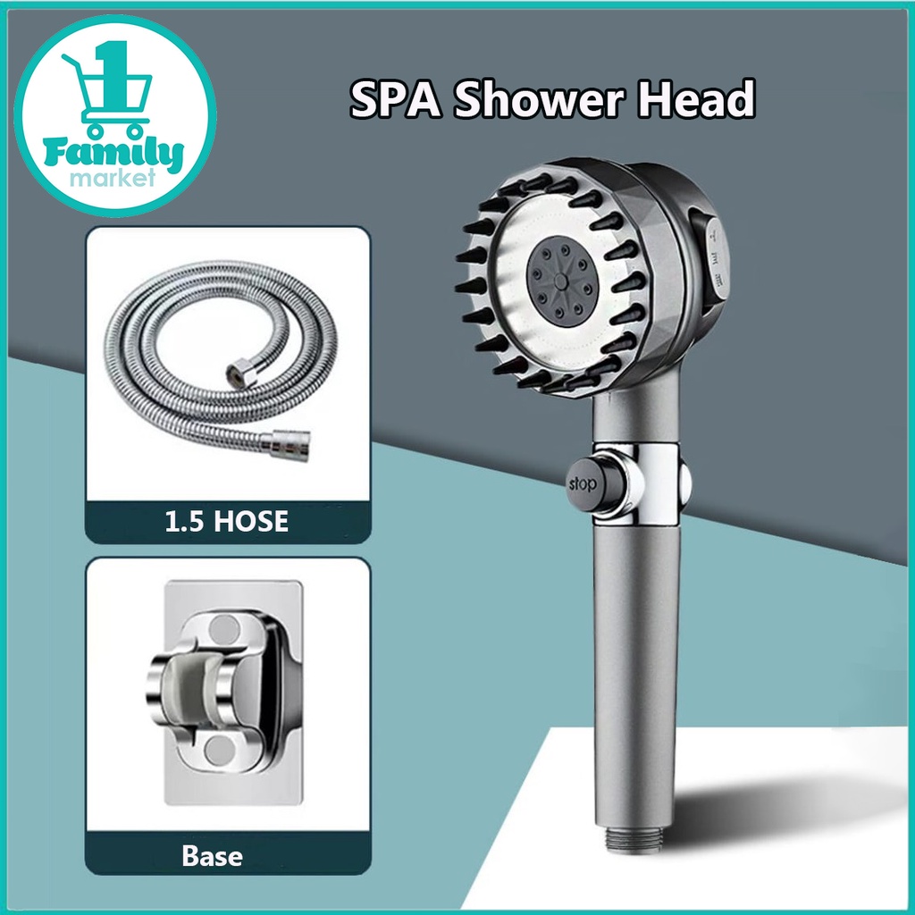 3-Speed Adjustable Pressurized Shower Head Universal Powerful ...