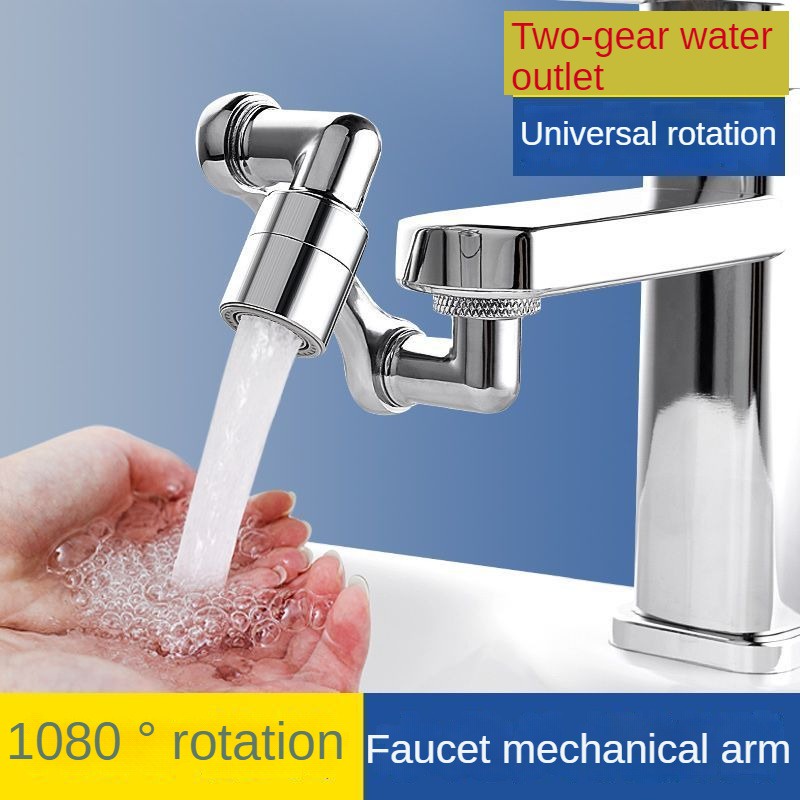 Mechanical arm universal faucet with rotatable water outlet, extended ...
