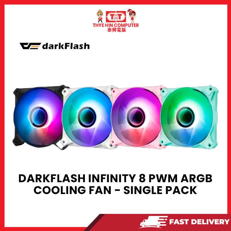 DARKFLASH INFINITY 8 PWM aRGB COOLING FAN - SINGLE PACK | Shopee Malaysia