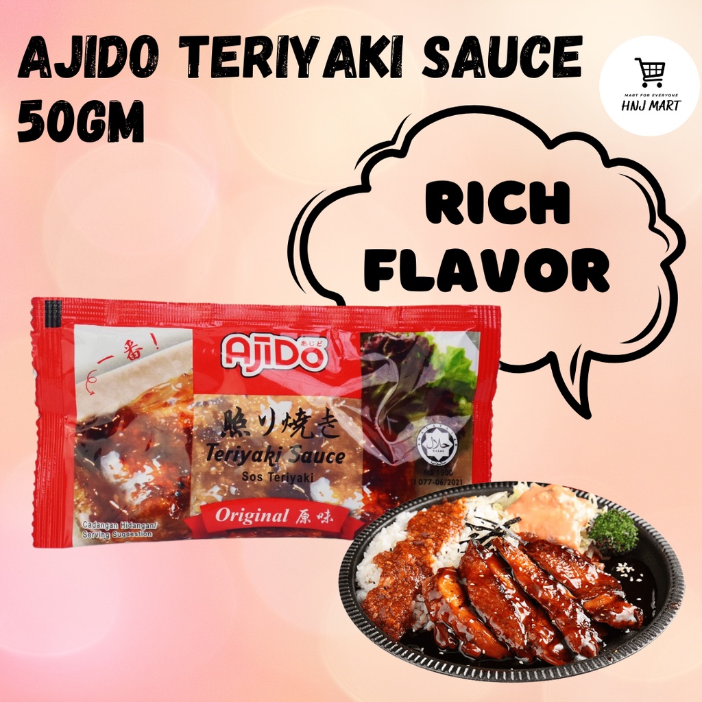Halal Ajido Teriyaki Sauce Sachet 50g Halal Teriyaki Sauce Sachet ...
