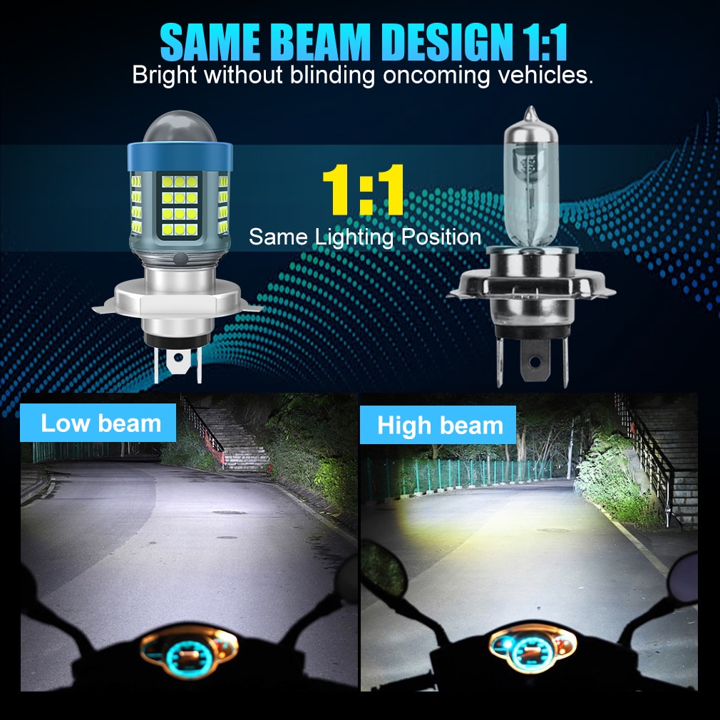 360° LED Light For Motorcycle Mini Driving Light Spot Light M5 T19 P15D ...