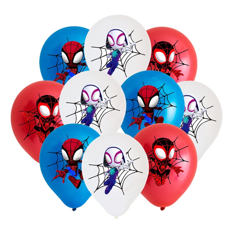 12pcs Cute Cartoon Spidey And His Amazing Friends Theme 12inch Latex ...