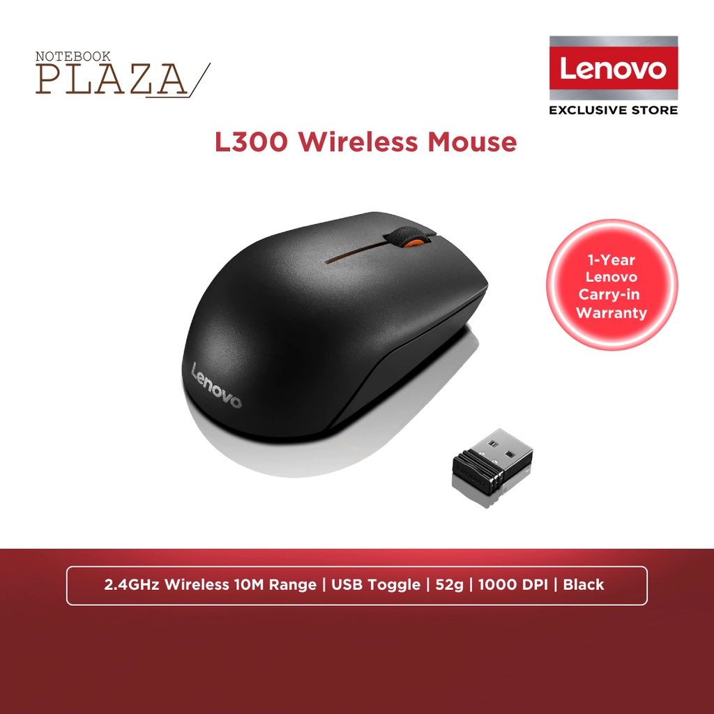 Lenovo L300 Essential Compact Wireless Mouse Black | Shopee Malaysia