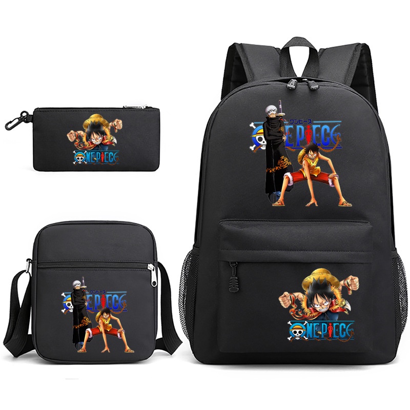 One Piece Luffy Roronoa Zoro 3Pcs/set School Bag Boy Girl School Book ...