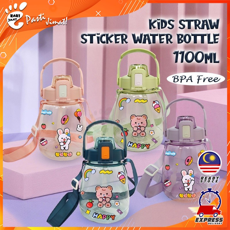 Kaki Jimat BPA Free Cute Kids Big Tummy Straw With Drink Reminder ...