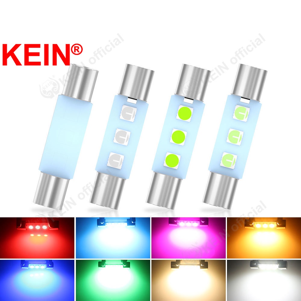 KEIN 2PCS 8Color Festoon Led 28mm T6 C5W C10W C3W 3SMD 3030 Car Interior Dome Indicator Signal ...