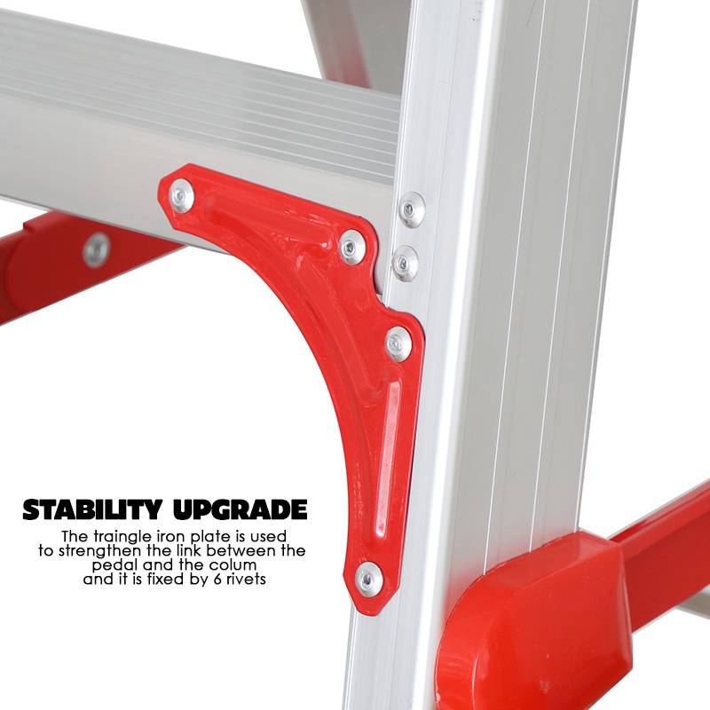 5/6/7/8 Step Ladderman Heavy Duty Aluminium Double Sided Ladder Multi ...