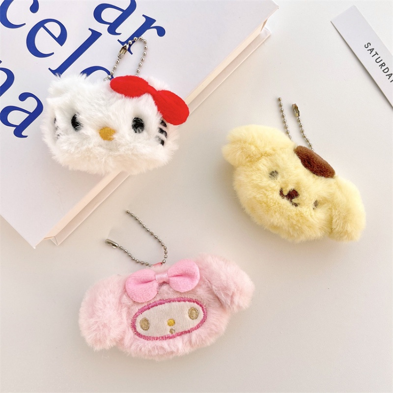Kawaii KT Plushie Keychain Cartoon Kuromi Melody Doll Cute Bags Pendant ...