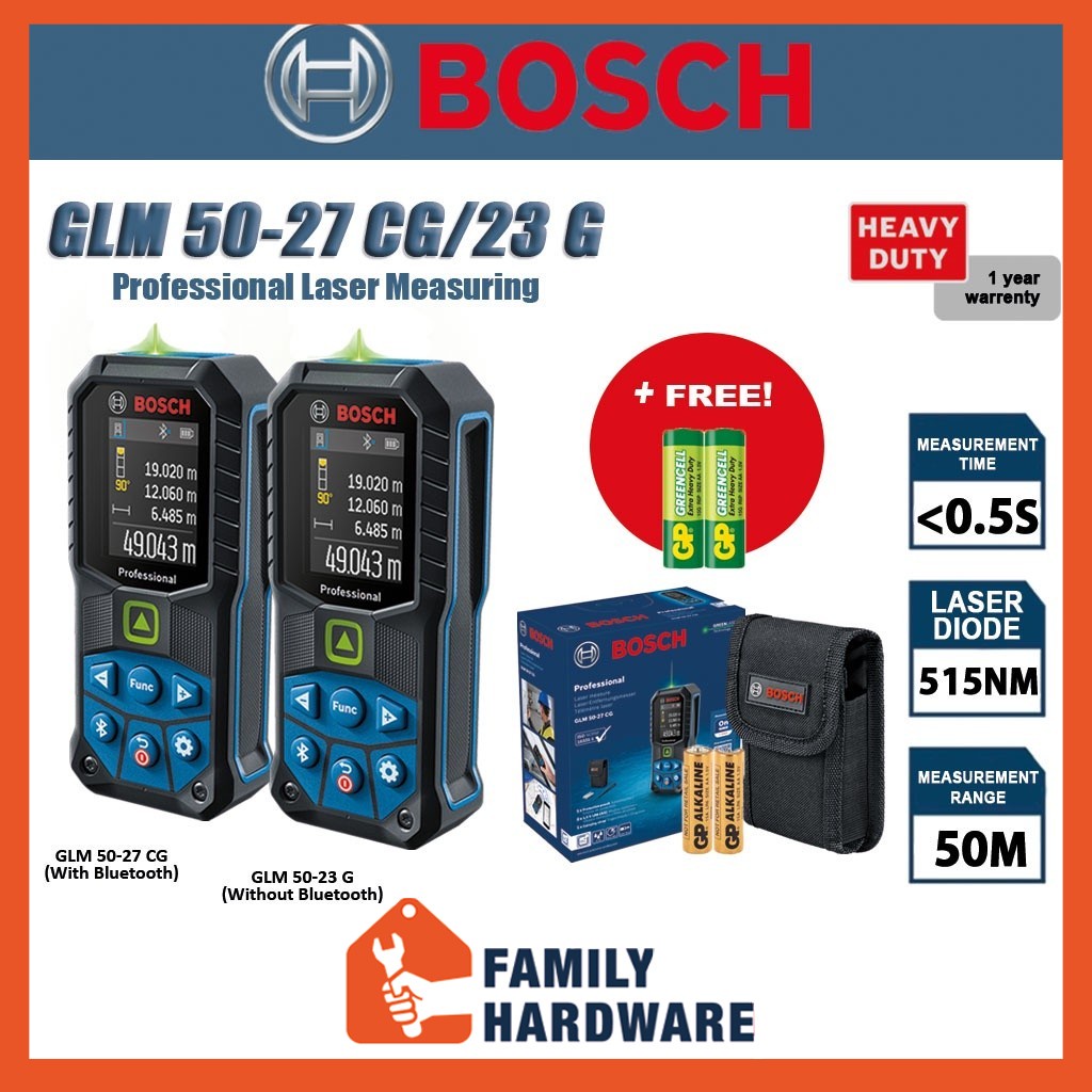 BOSCH GLM 50-27 CG GLM 50-23 G Professional Laser Measuring Pengukur Lase GLM50-27CG GLM50-23G ...