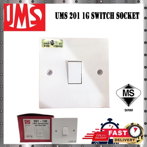 UMS 201 1 GANG 1WAY SINGLE FLUSH SWITCH 10A UMS201 1G 1W SWITCH SOCKET ...