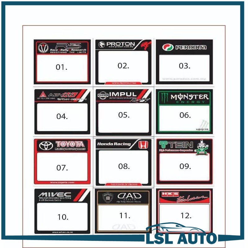 Car Roadtax Sticker Universal R3 PROTON IMPUL HONDA ADVAN TOYOTA MIVEC ...