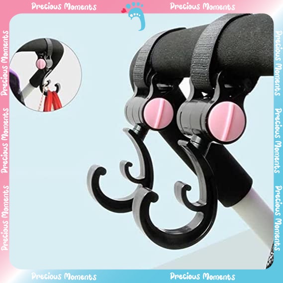 PM Baby Stroller Hanging Strap Hook 360° Degree Rotatable Baby Carrier ...