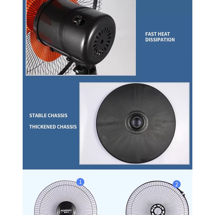 Stand Fan Kipas Berdiri Ultra Strong Floor Stand Fan 16 Inch 5 blades 3 Speed Mode Kipas Berdiri ...