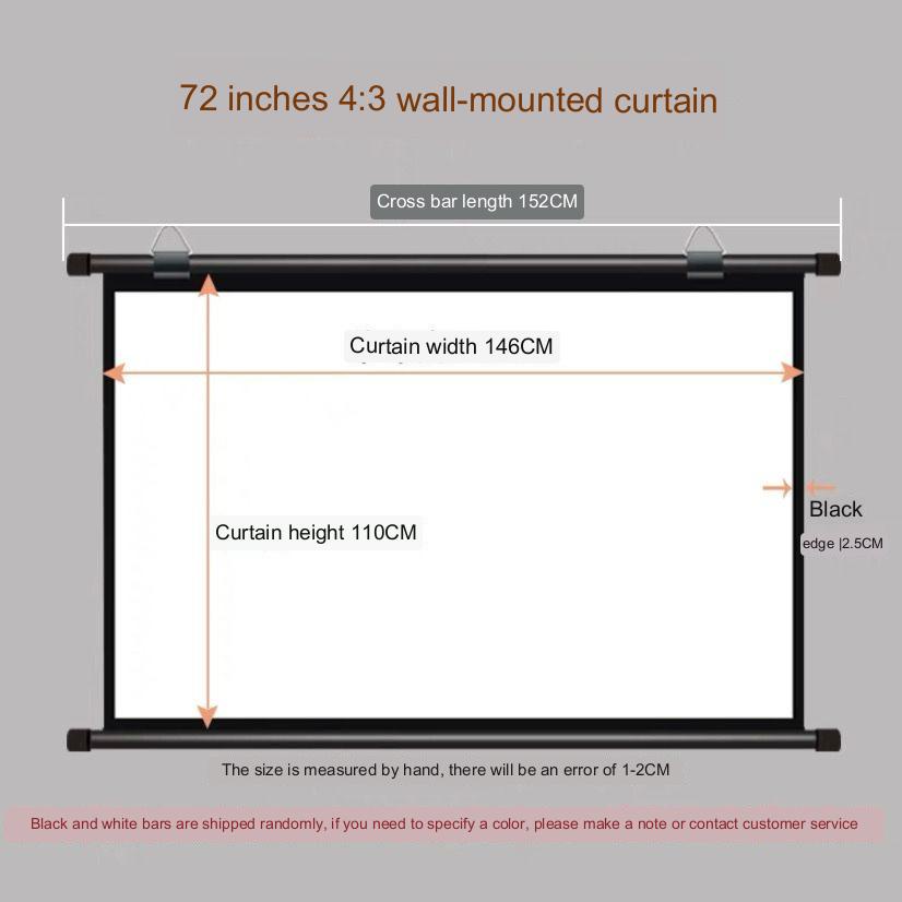 High-definition projector wall-mounted screen portable mobile screen ...