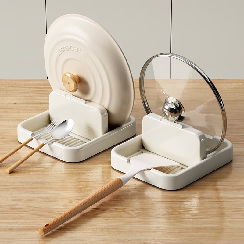 HERA Foldable Pot Cover Lid Stand Holder Dryer Kitchen Pan Ladle Spoon ...