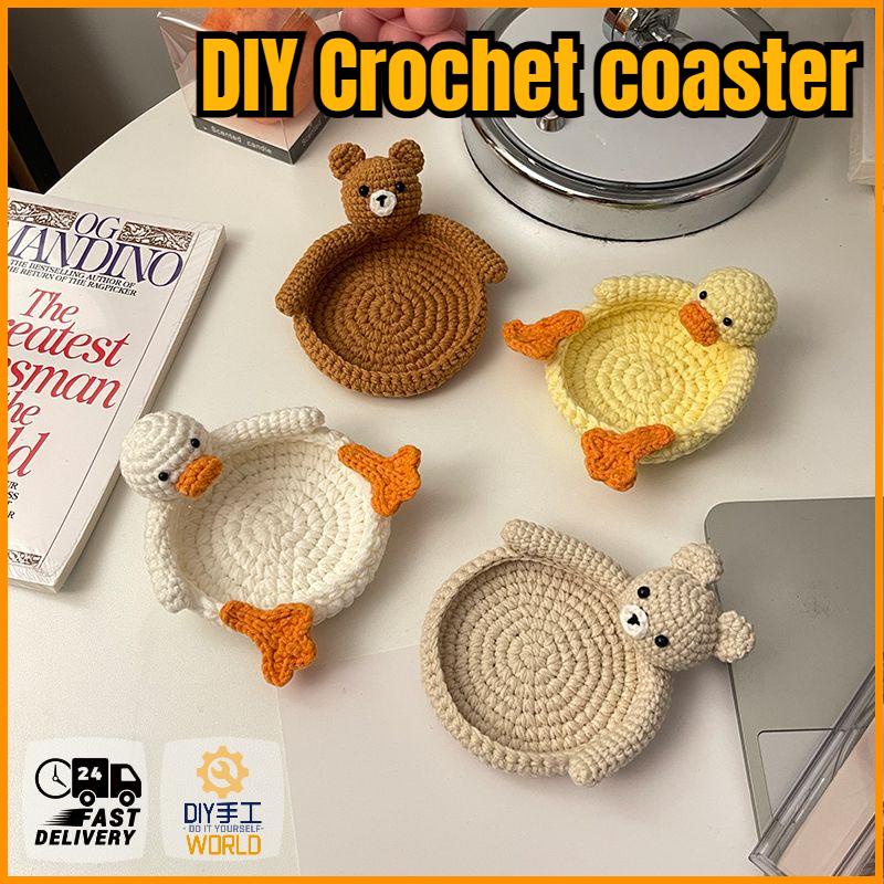 Handmade woven DIY material set Crochet coaster Wool crochet | Shopee ...