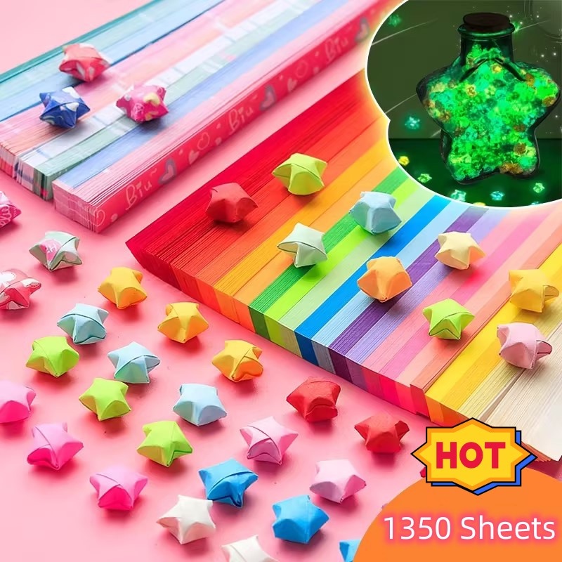 1350 Sheets Creative Gradient Color Five-pointed Star Origami Diy ...