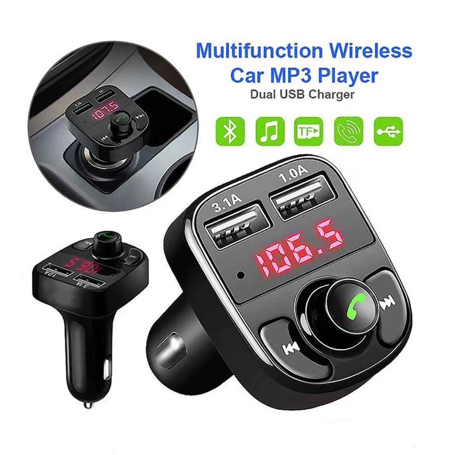 SF_ Car MP3 Player Car Kit Handsfree Bluetooth FM Transmitter LCD USB ...