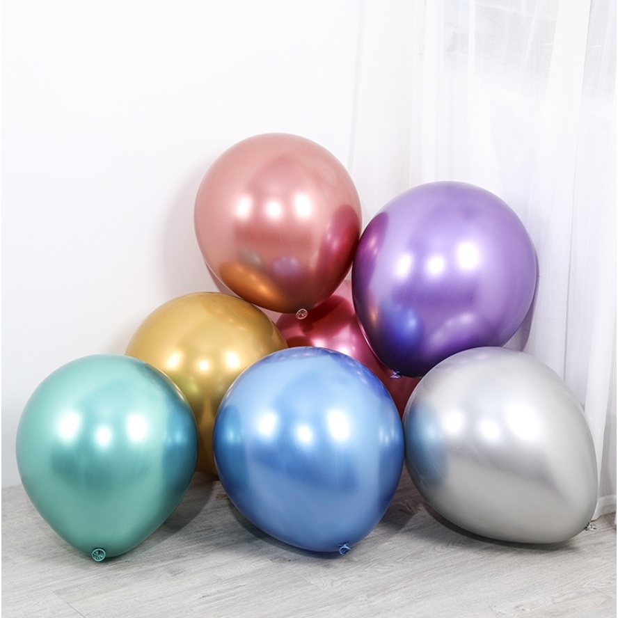 10 pcs - [ 18 inch ] Chrome Metallic Shiny Balloons | Shopee Malaysia
