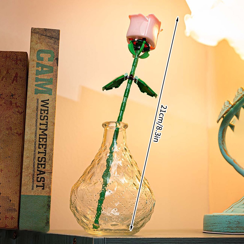 Rose block brick flower brick building block Kids Toys DIY Small ...