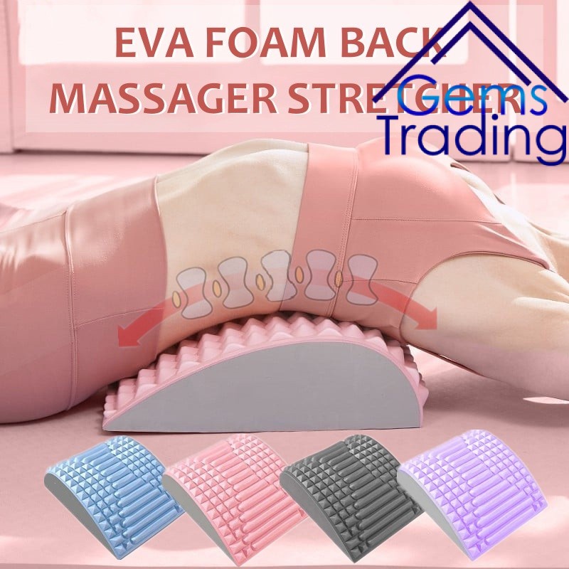 EVA Foam Back Massager Stretcher Pillow Fitness Spinal Traction Pain ...