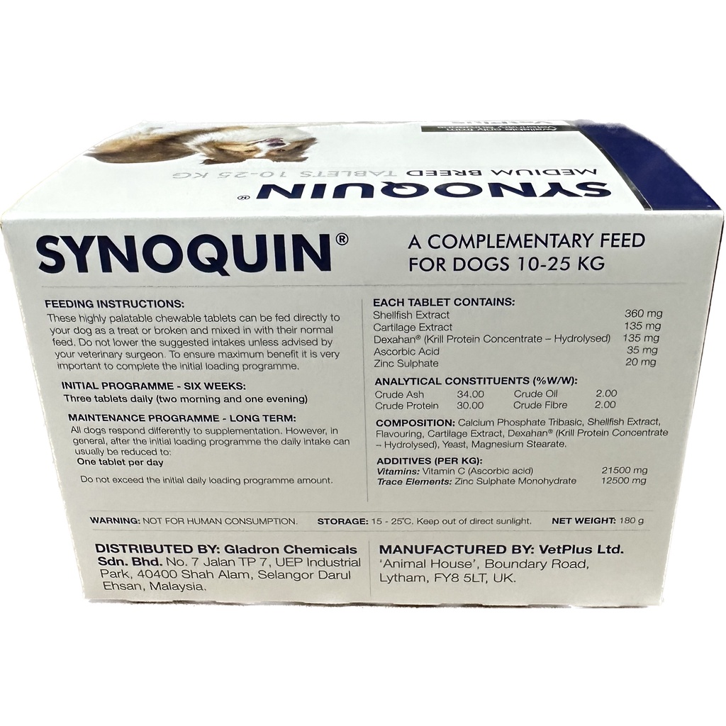 Synoquin Medium Breed Tablet (120 tablets) Synoquin Tasty Chewable ...