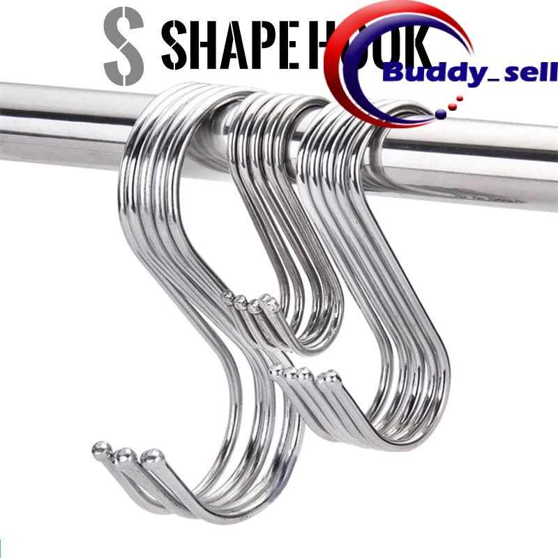 (1 PC) Powerful "S" Shape Stainless Steel Metal Hanging Hook ...