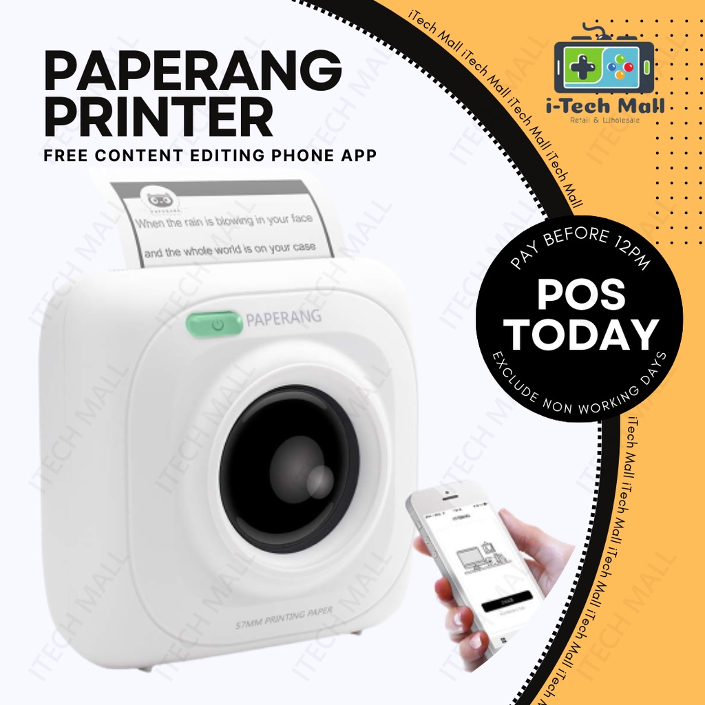 Paperang P1 Mini Printer Sticker Label Maker Portable Bluetooth ...
