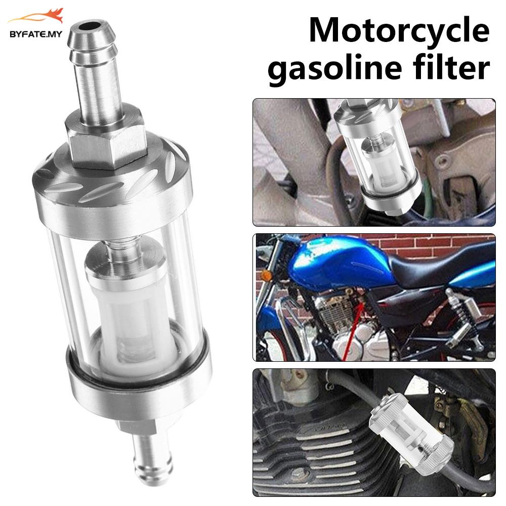 Universal Petrol Inline Car Fuel Filter 8mm Aluminum Alloy Washable ...
