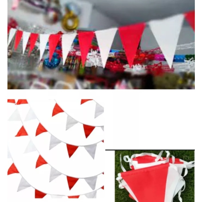 PUTIH MERAH Red and White Plastic Flags Per Pack contains 100 Flags ...